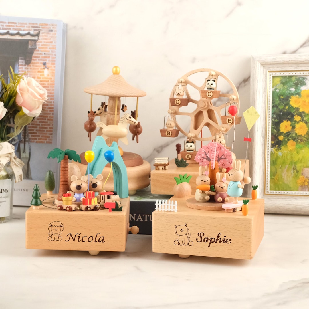 Custom Music Box for Kids, Engraved Name Music Box, Baby Music Box for ...