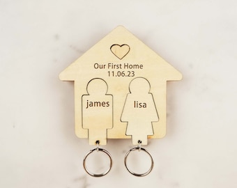 Personalised First Home Keyrings, New Home Keyrings, House Keyrings Set ...