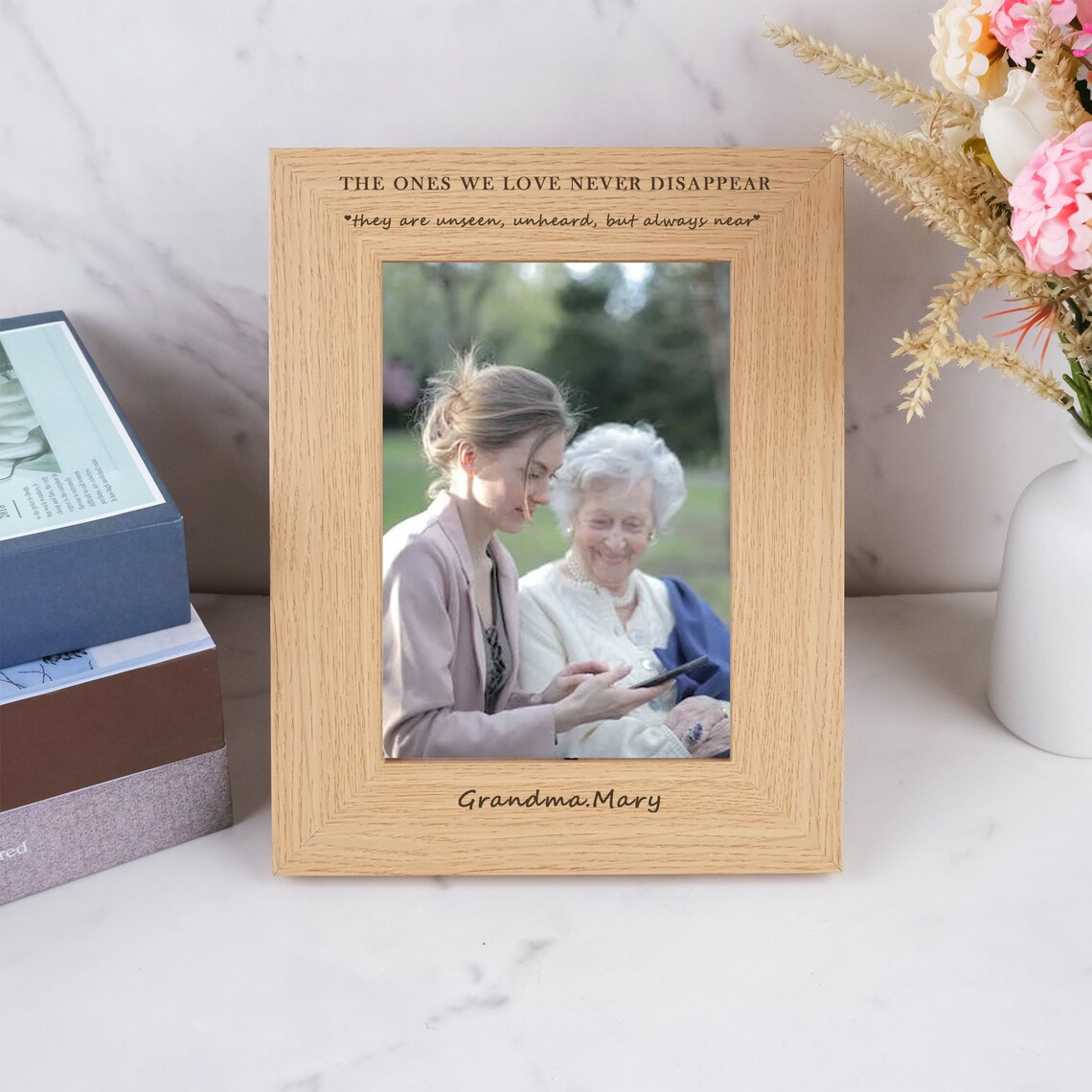 Personalised Memorial Photo Frame,wooden Grandma Photo Frame ...