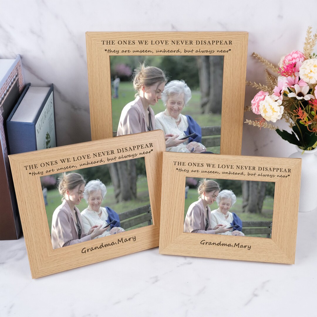 Personalised Memorial Photo Frame,wooden Grandma Photo Frame ...