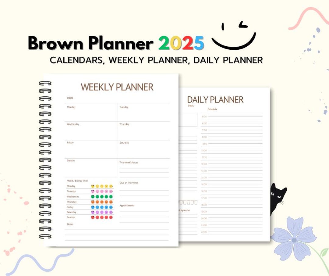 Brown Planner,planner Template,daily Planner,weekly Planner,printable ...