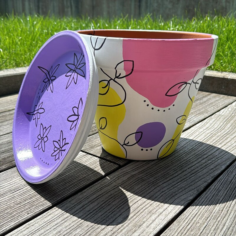 Colorful Flower Pot - Etsy