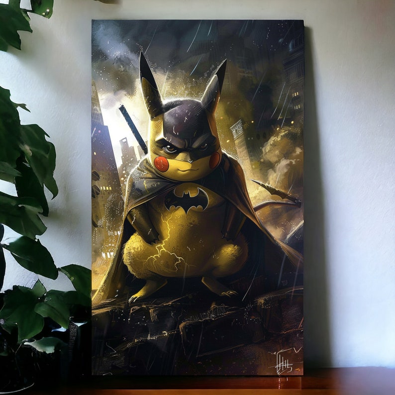 Pikachu X Batman Style Art Poster - Etsy
