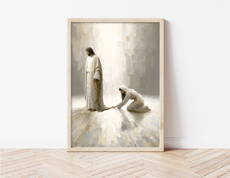 Jesus Heals Bleeding Woman With Issue of Blood Touch the Hem of Jesus ...