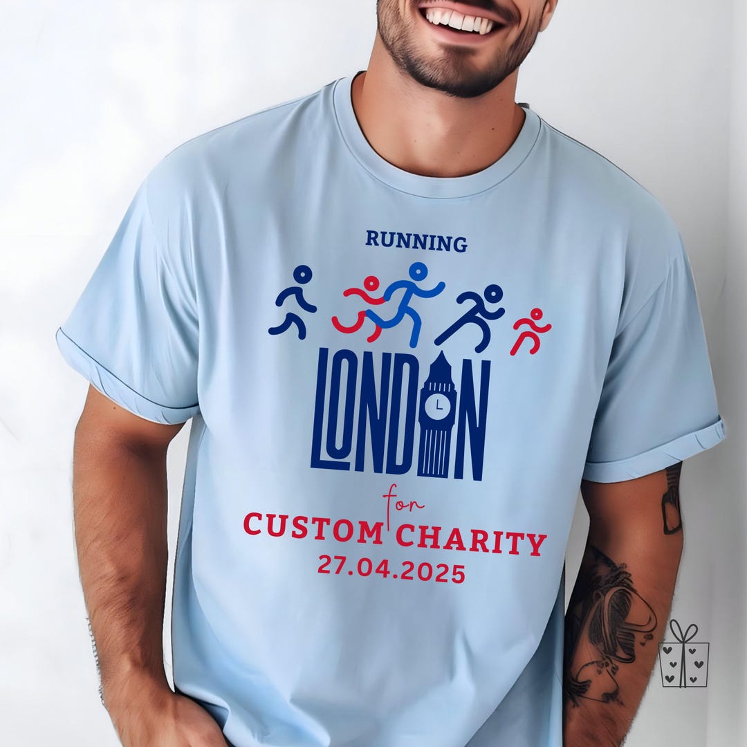 Custom Charity Marathon T Shirt, London 2025, Running Shirt, Running ...