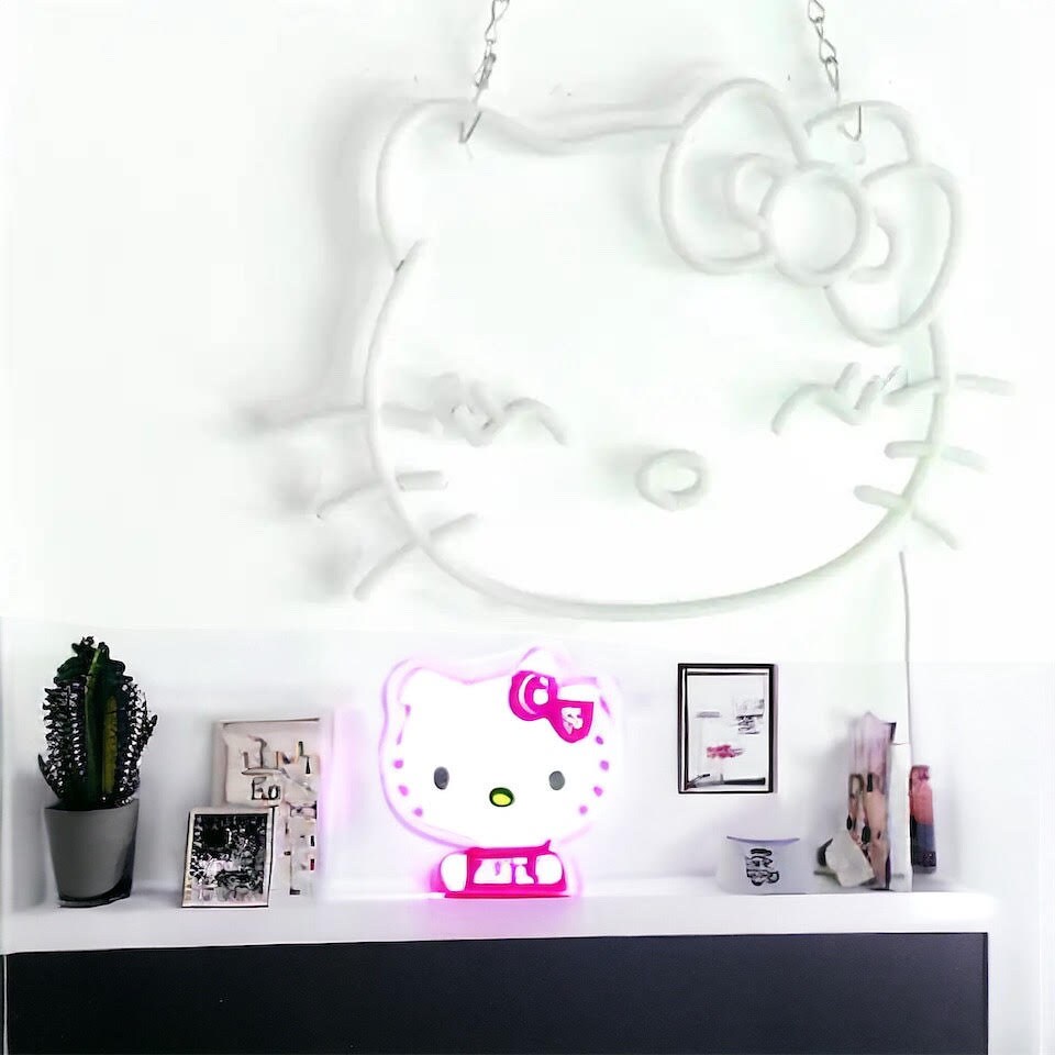 Hello Kitty Neon Sign, Neon Sign, Neon Wall Decor, Home Decor, Neon ...