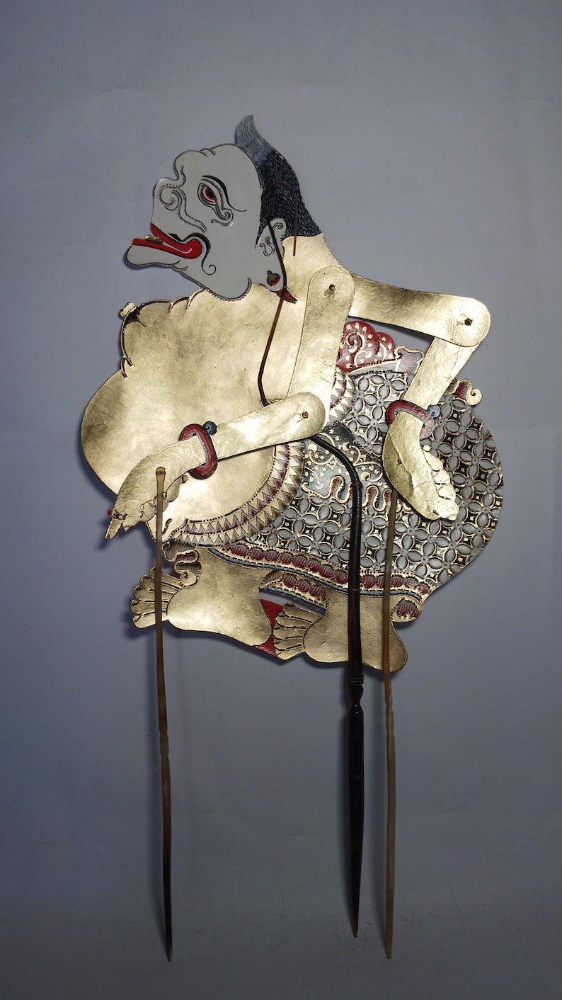 Indonesian Wayang Kulit Semar, Javanese Shadow Puppets, Flat Leather ...
