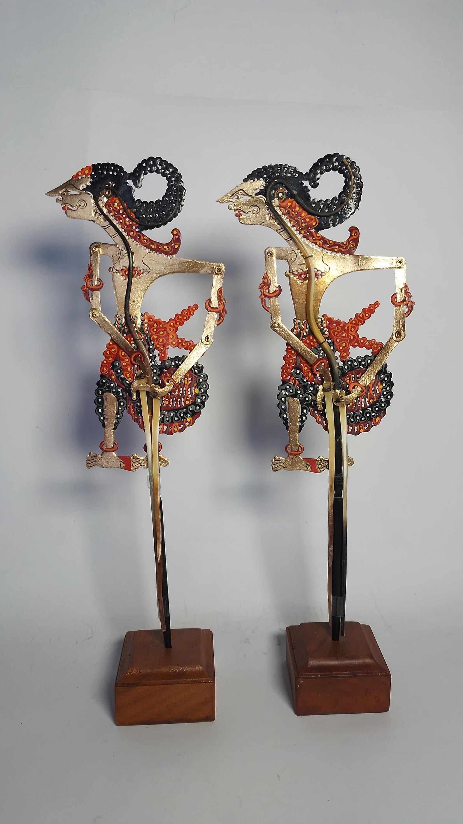 Miniature Indonesian Wayang Kulit, Javanese Shadow Puppets, Flat ...