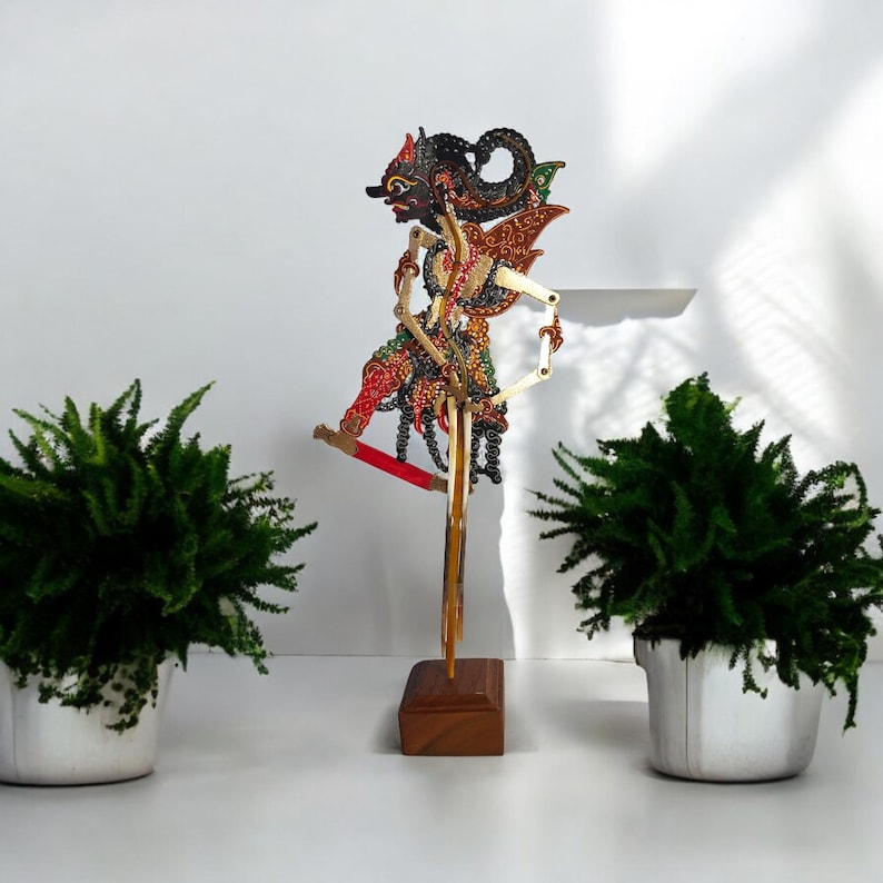 Miniature Indonesian Wayang Kulit, Javanese Shadow Puppets, Flat ...