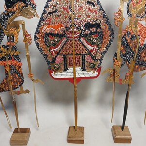 Miniature Indonesian Wayang Kulit, Javanese Shadow Puppets, Flat ...