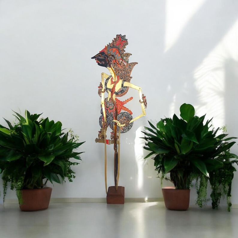 Miniature Indonesian Wayang Kulit, Javanese Shadow Puppet,flat Leather ...
