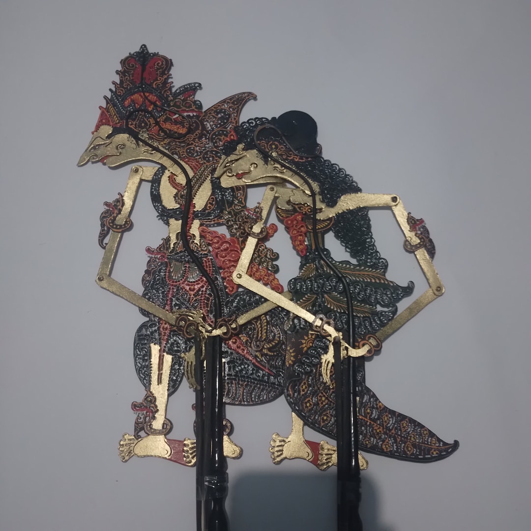 Miniature Indonesian Wayang Kulit, Javanese Shadow Puppets, Flat ...