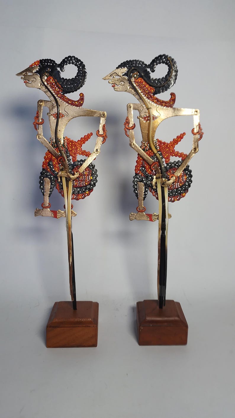 Miniature Indonesian Wayang Kulit, Javanese Shadow Puppets, Flat ...