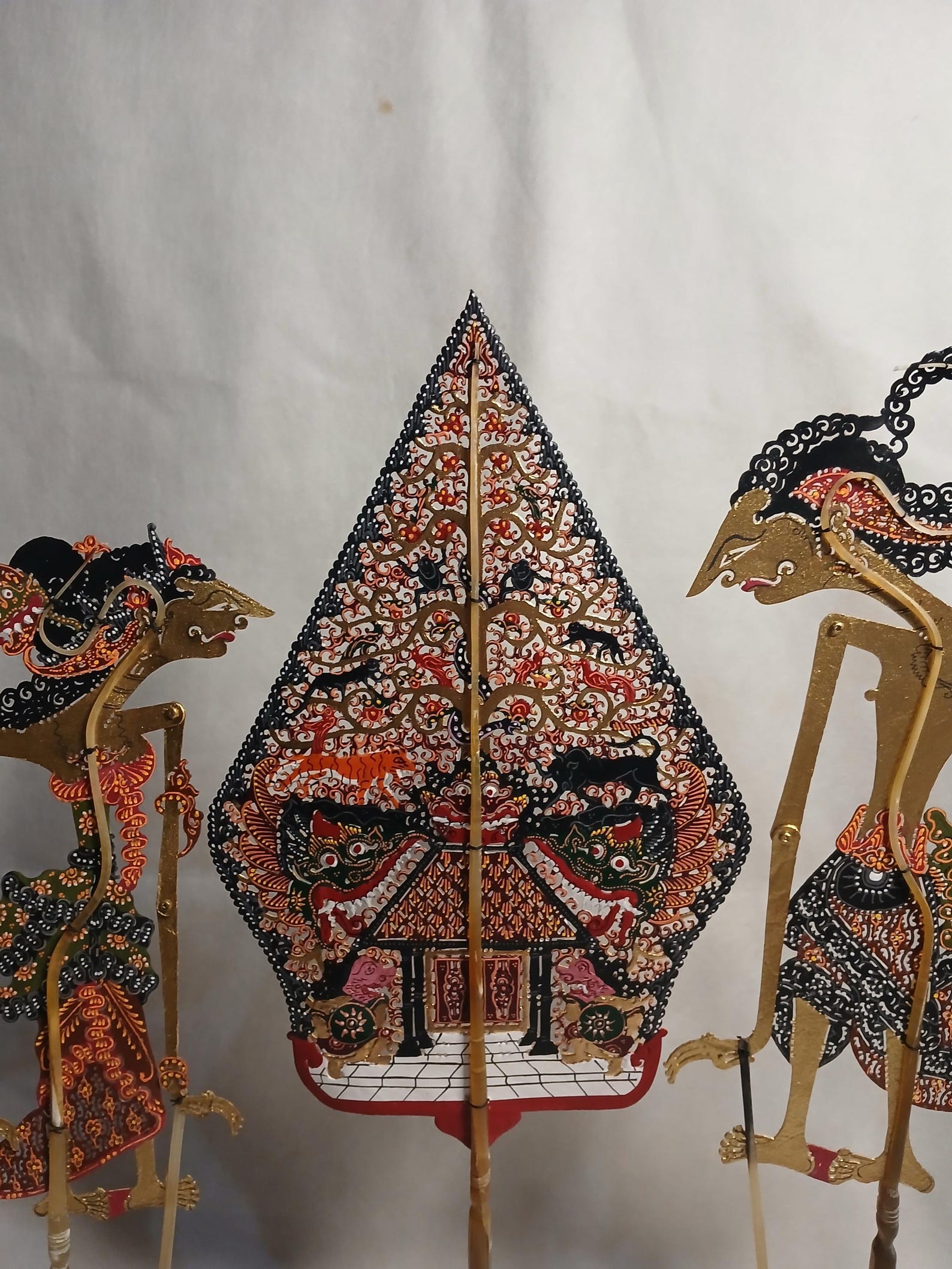 Miniature Indonesian Wayang Kulit One Set, Javanese Shadow Puppets ...