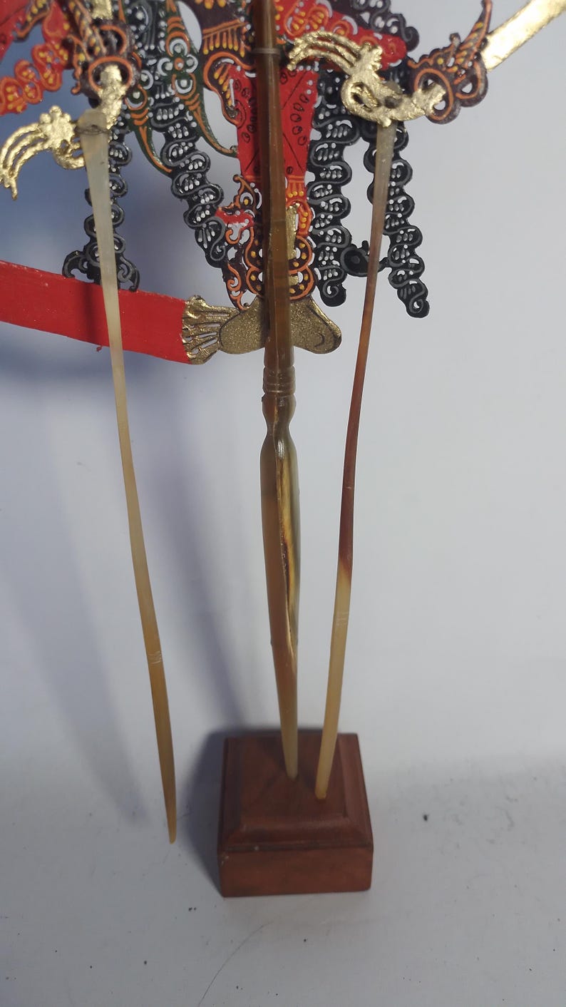 Miniature Indonesian Wayang Kulit, Javanese Shadow Puppets, Flat ...
