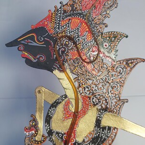 Miniature Indonesian Wayang Kulit, Javanese Shadow Puppet,flat Leather ...
