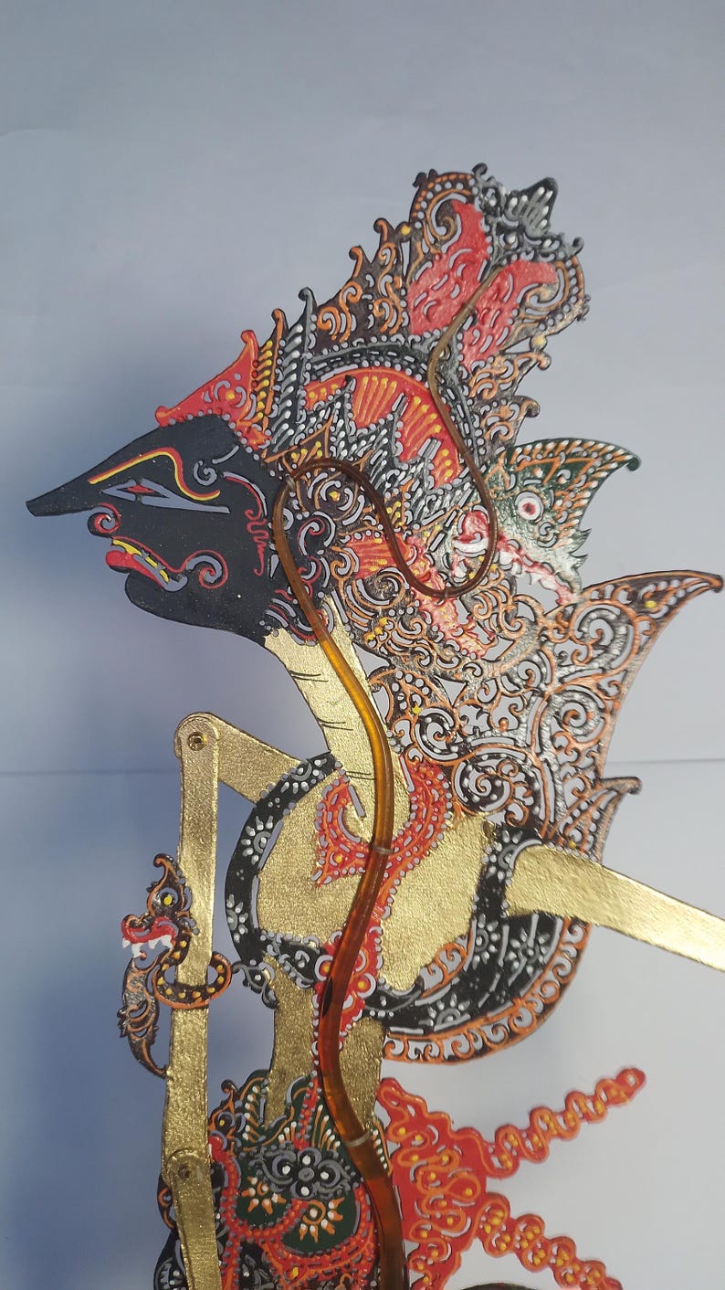 Miniature Indonesian Wayang Kulit, Javanese Shadow Puppet,flat Leather ...