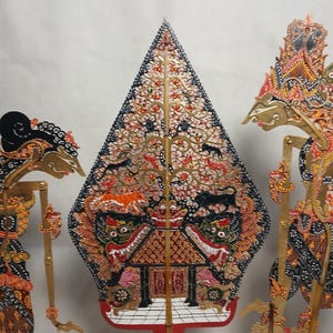 Miniature Indonesian Wayang Kulit, Javanese Shadow Puppets, Flat ...
