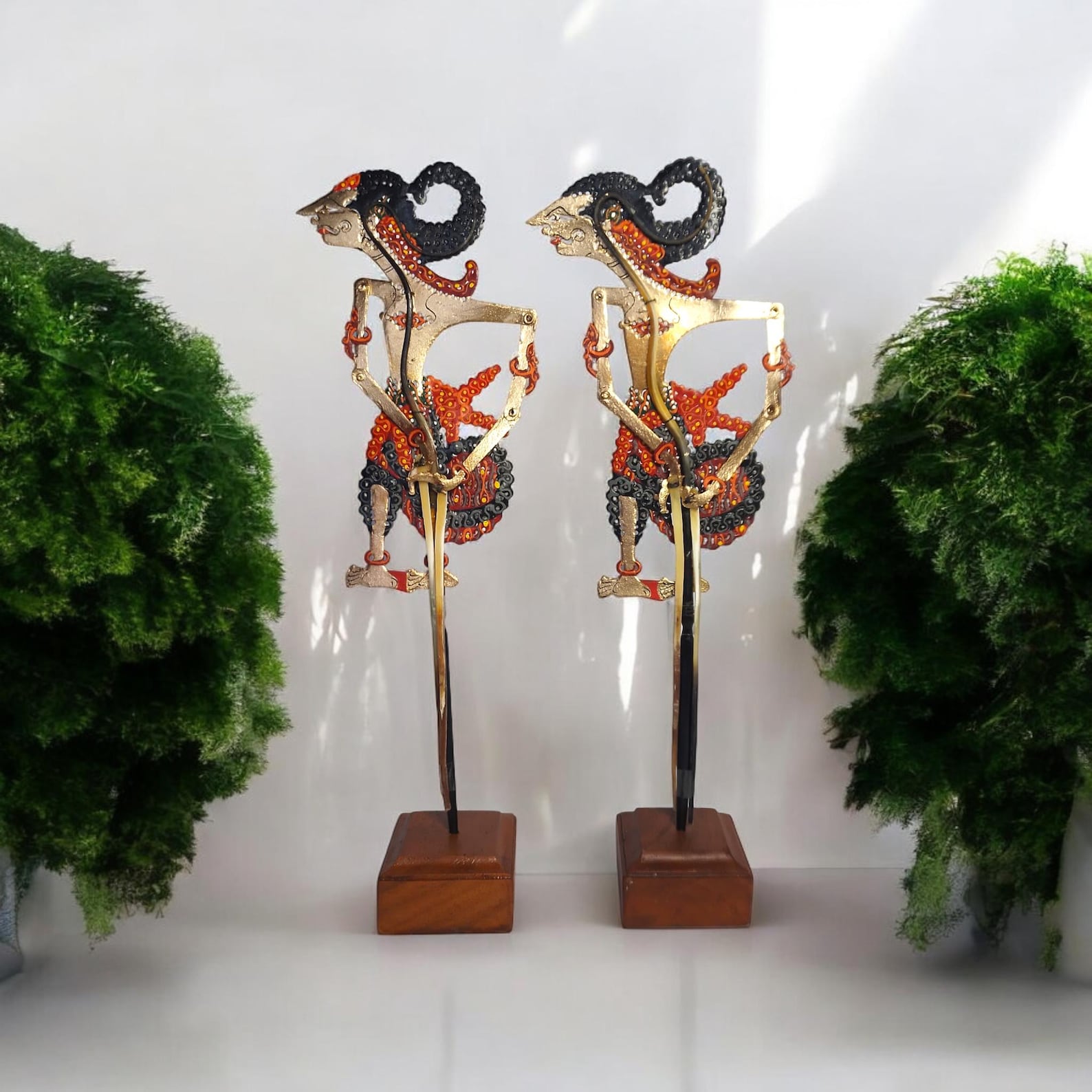 Miniature Indonesian Wayang Kulit, Javanese Shadow Puppets, Flat ...