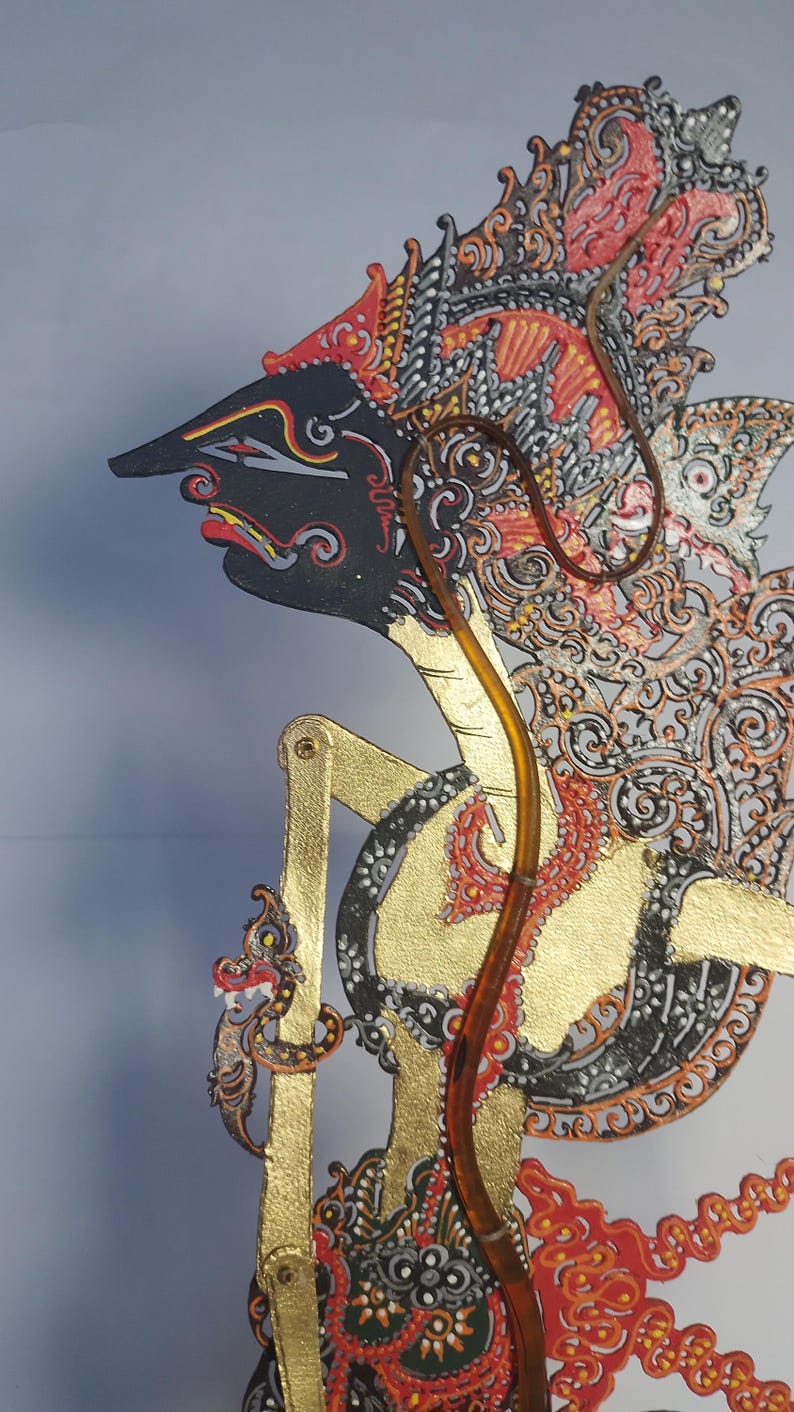 Miniature Indonesian Wayang Kulit, Javanese Shadow Puppet,flat Leather ...