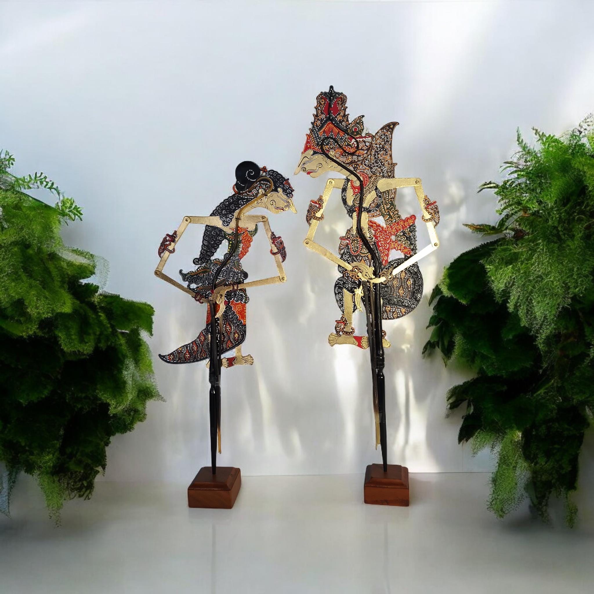 Miniature Indonesian Wayang Kulit, Javanese Shadow Puppets, Flat ...