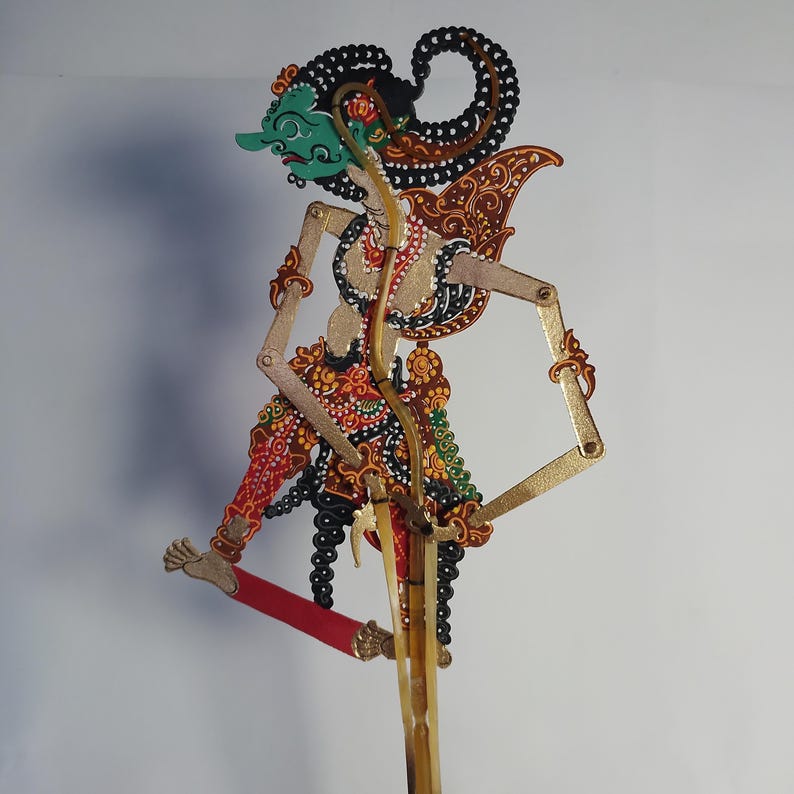 Miniature Indonesian Wayang Kulit, Javanese Shadow Puppets, Flat ...