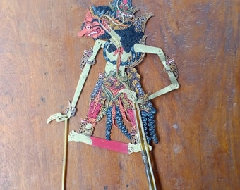 Miniature Indonesian Wayang Kulit, Javanese Shadow Puppet,flat Leather ...