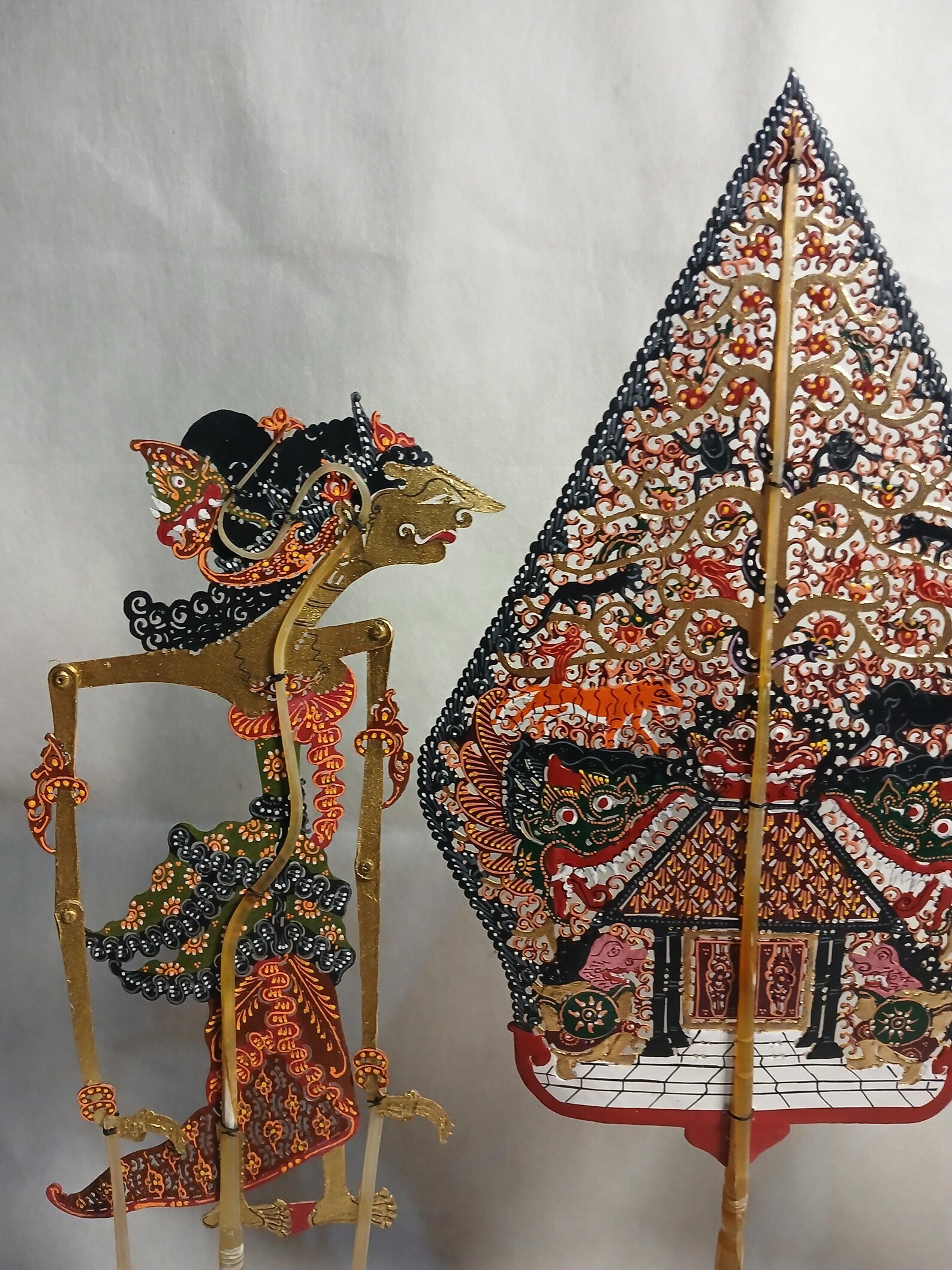 Miniature Indonesian Wayang Kulit One Set, Javanese Shadow Puppets ...