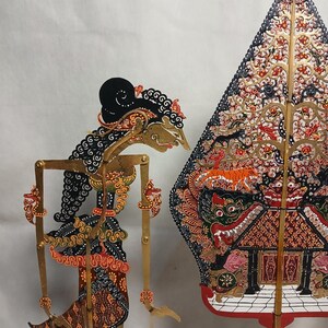 Miniature Indonesian Wayang Kulit, Javanese Shadow Puppets, Flat ...