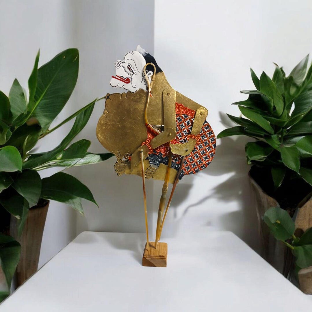 Miniature Indonesian Wayang Kulit, Javanese Shadow Puppets, Flat ...