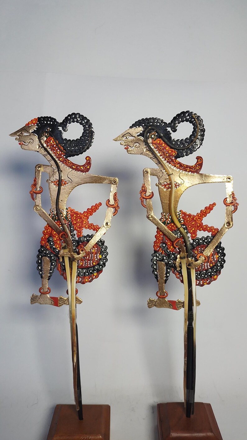 Miniature Indonesian Wayang Kulit, Javanese Shadow Puppets, Flat ...