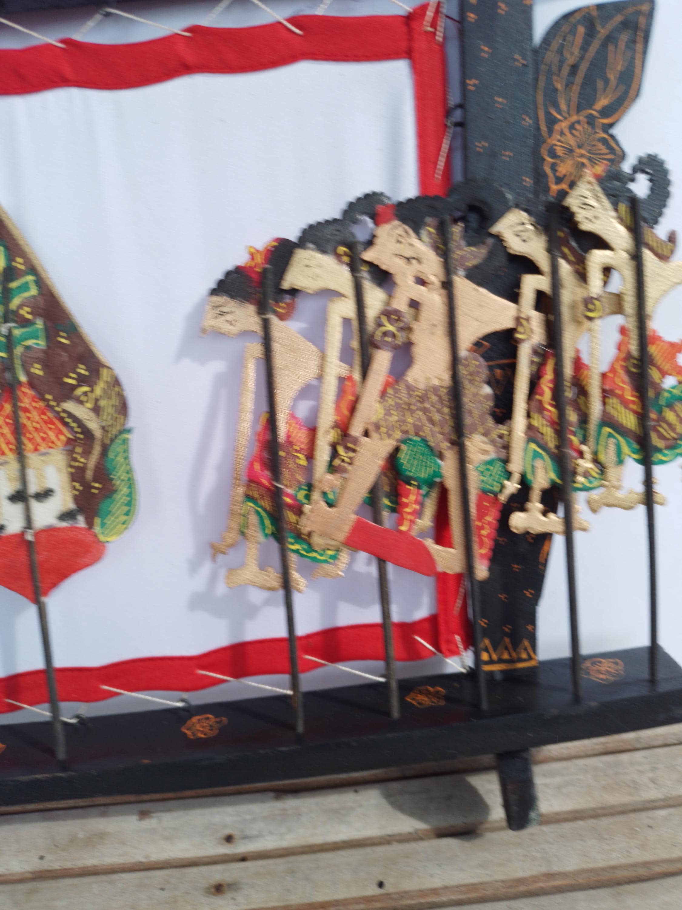 Miniature Indonesian Wayang Kulit One Set, Javanese Shadow Puppet, Flat ...