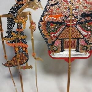 Miniature Indonesian Wayang Kulit, Javanese Shadow Puppets, Flat ...