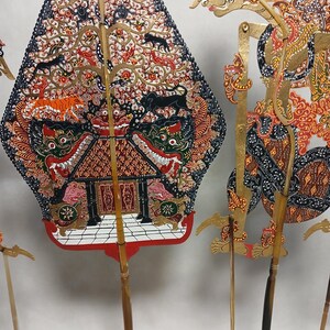 Miniature Indonesian Wayang Kulit, Javanese Shadow Puppets, Flat ...
