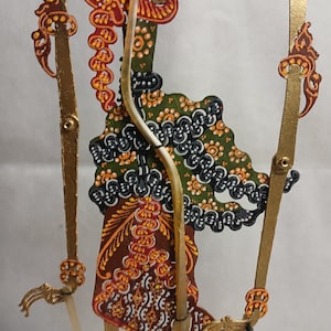 Miniature Indonesian Wayang Kulit, Javanese Shadow Puppets, Flat ...