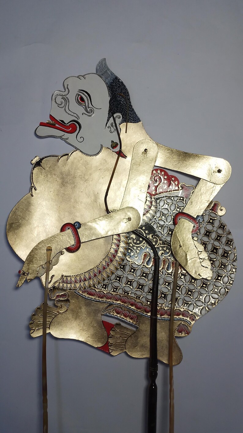 Indonesian Wayang Kulit Semar, Javanese Shadow Puppets, Flat Leather ...