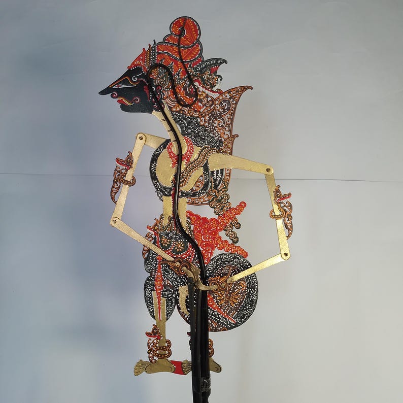 Miniature Indonesian Wayang Kulit, Javanese Shadow Puppets, Flat ...