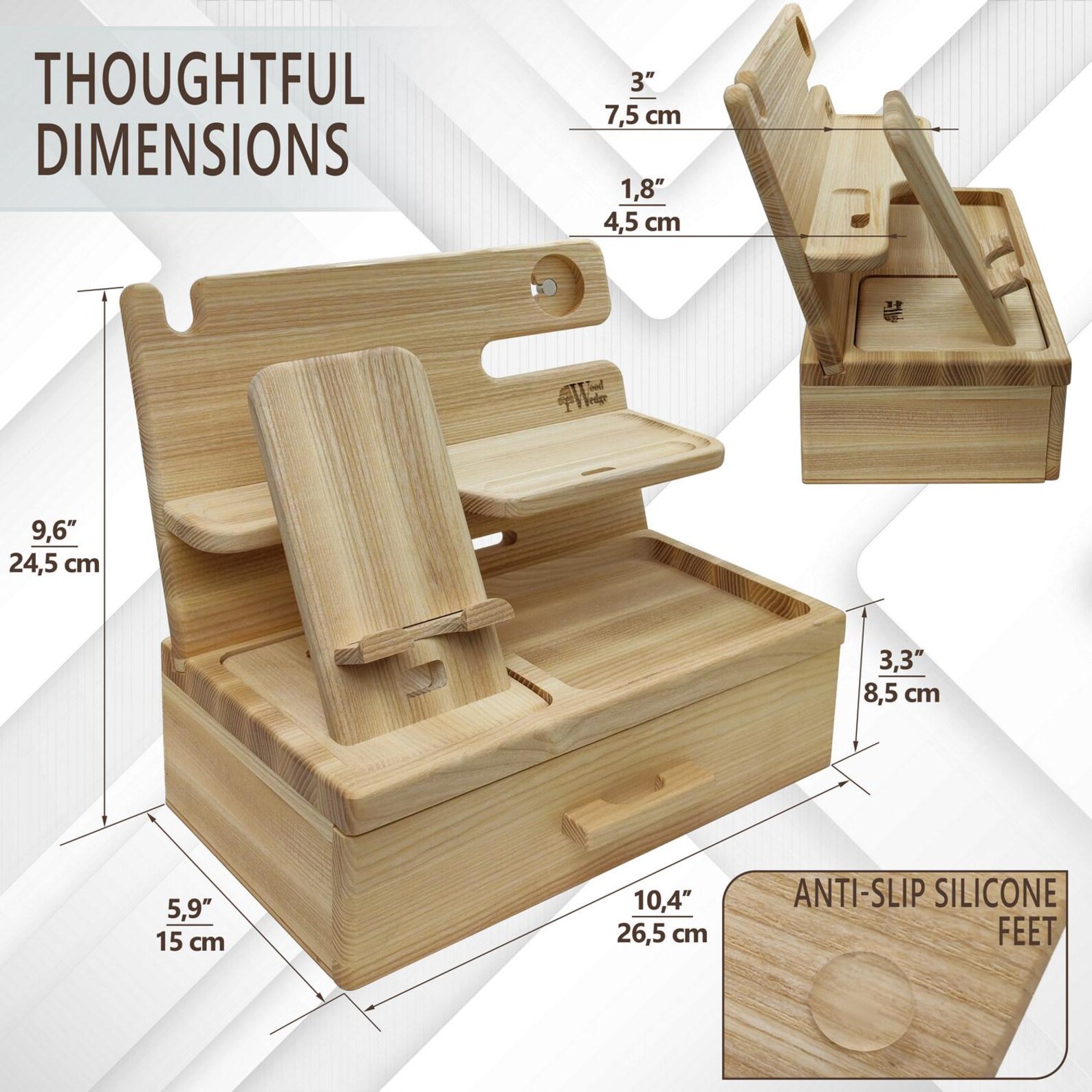 Handcrafted Wooden Docking Station – Universal Organizer for ...