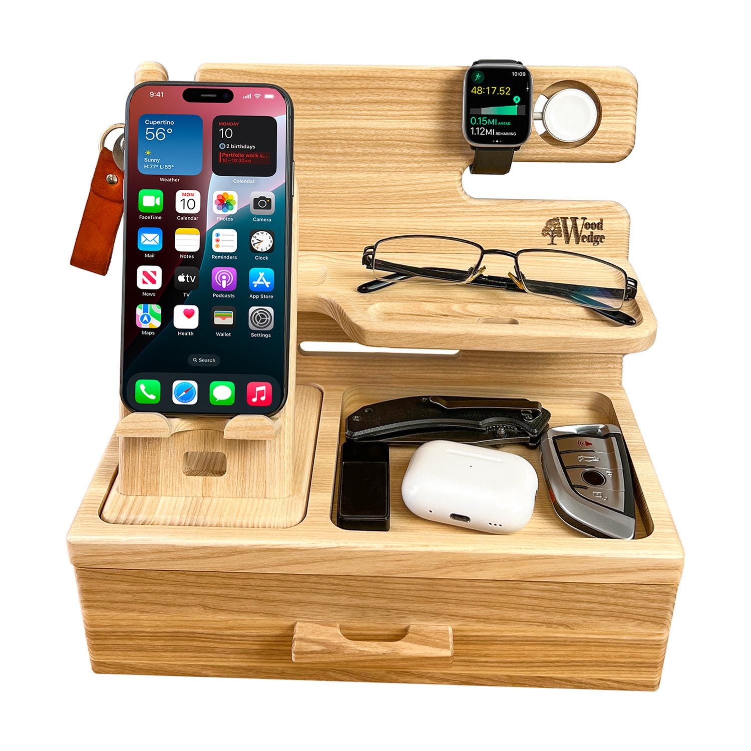 Handcrafted Wooden Docking Station – Universal Organizer for ...
