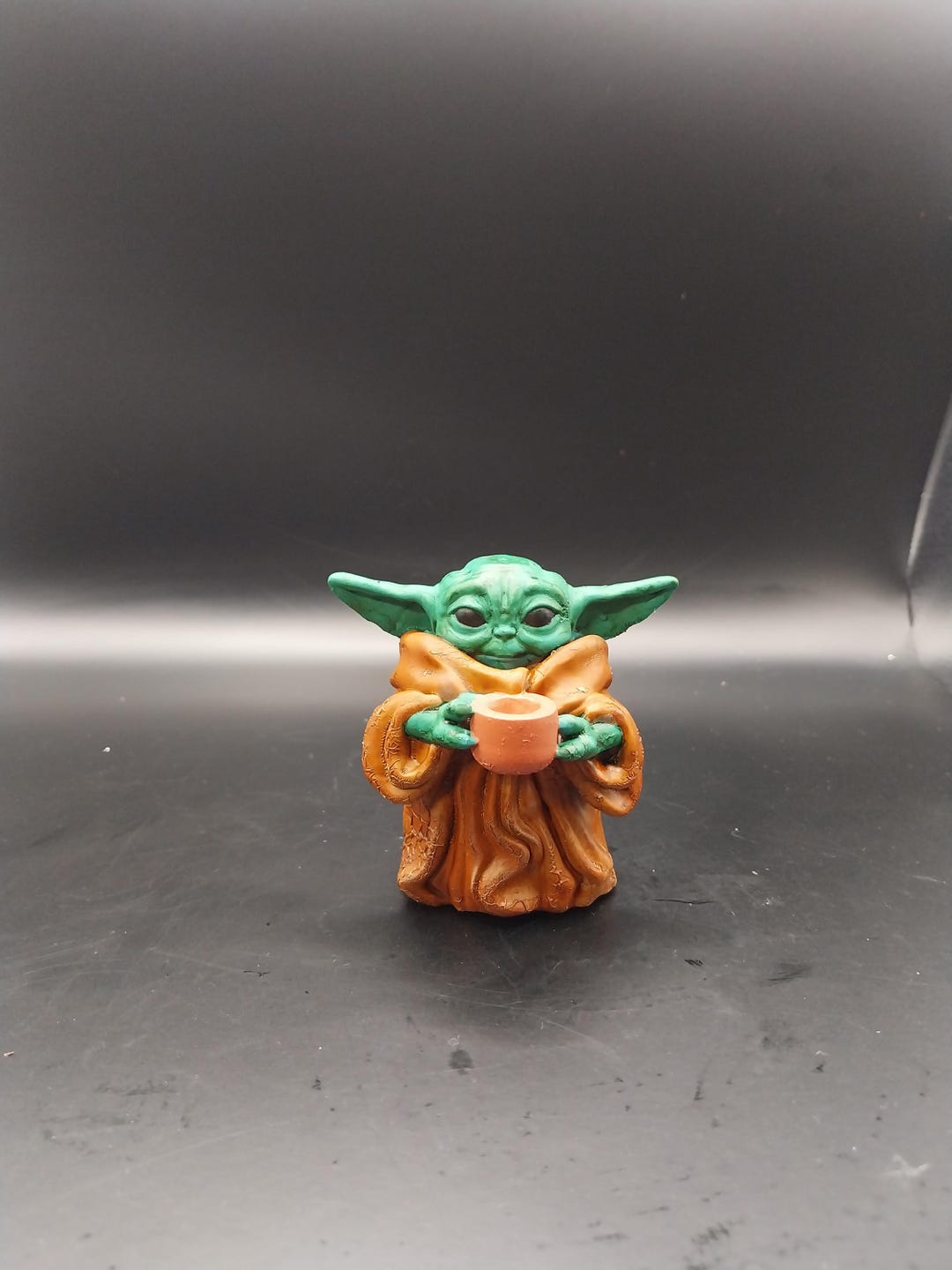 Hand-painted Baby Yoda Sipping Soup Sculpture Statue – 7cm / 2.75 Inch ...