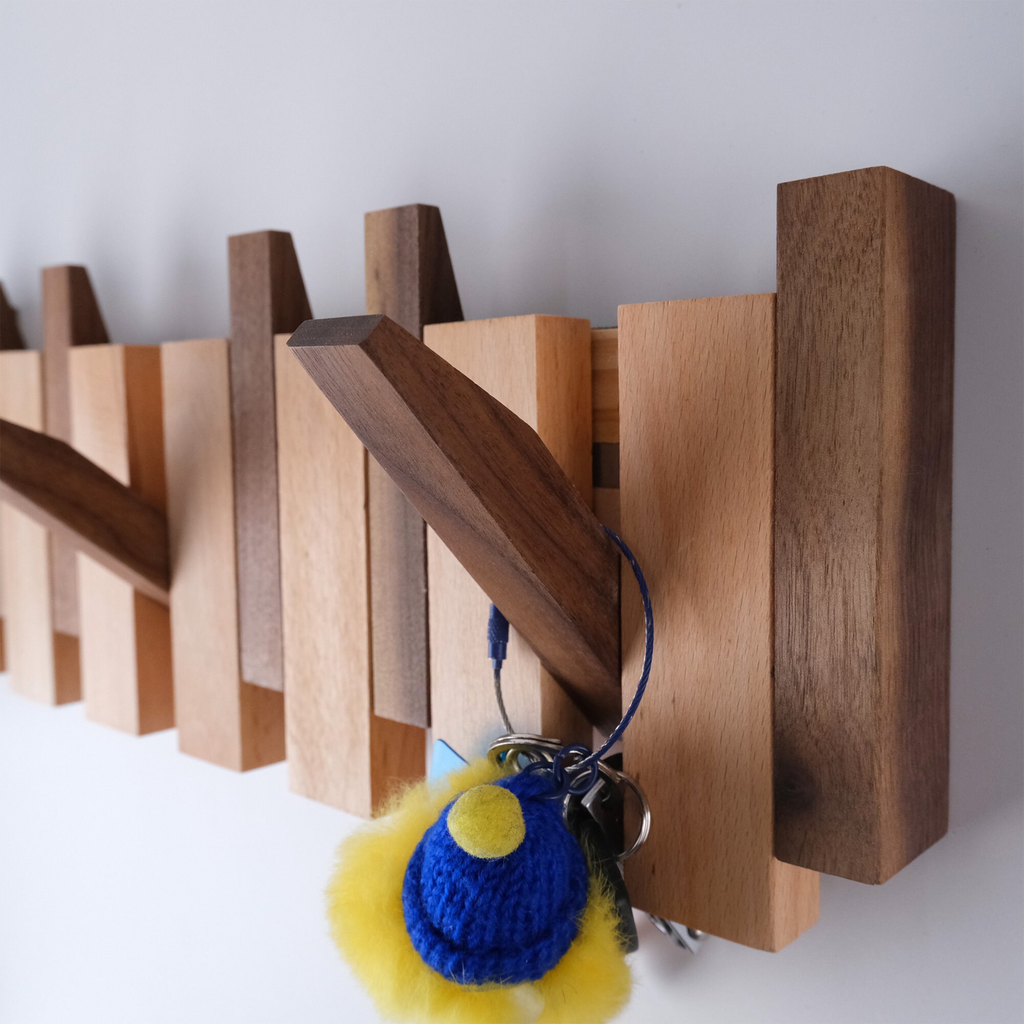 Handmade Solid Wood Wall Mounted Piano Coat Rack Easy-to-install Flip ...