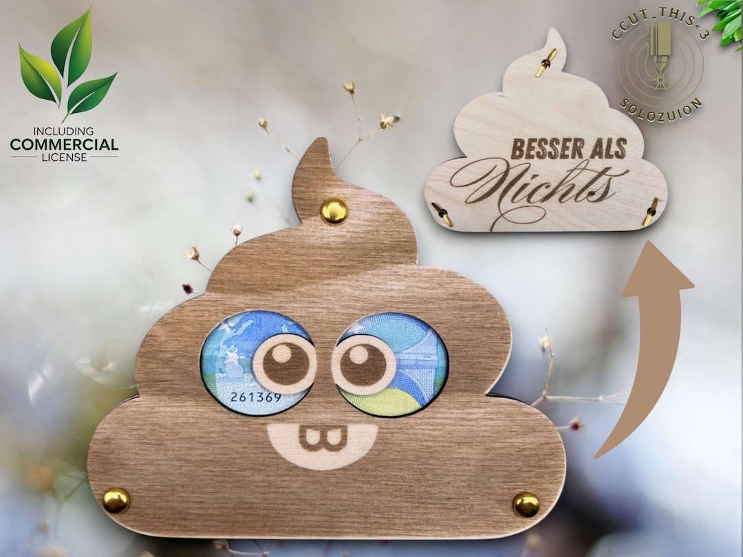 Laser Cut File Poop Funny Gift Noble Pile Svg Xcs Laser Cut DIY Cash ...