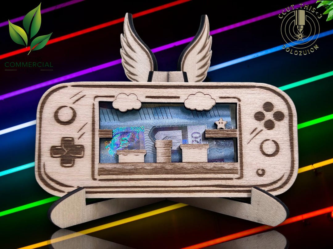 Laser Cut File Console Cash Gift Gamer Game Console With Holder Xcs Svg ...