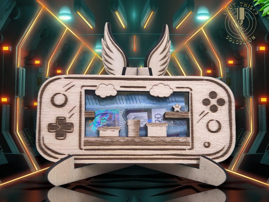 Laser Cut File Console Money Gift for Gamers Game Console With Holder ...