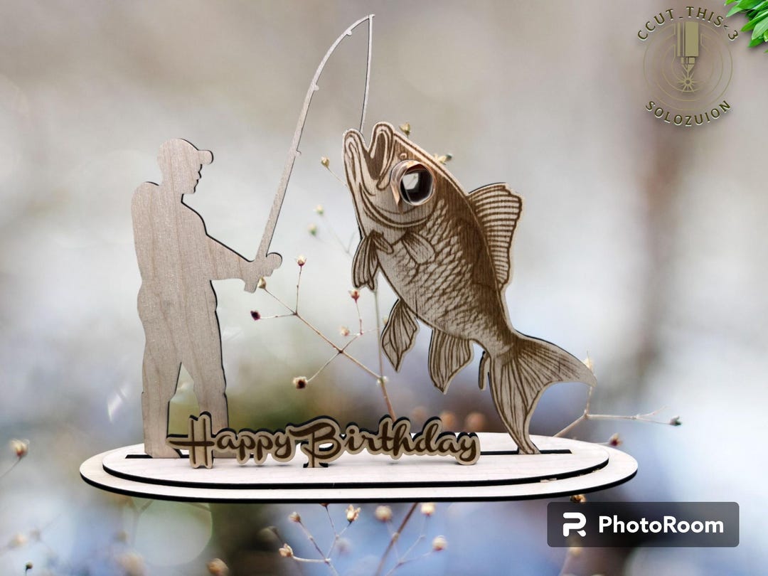 Anglerglück aus Holz, Happy Birthday, svg, Angler, Geldgeschenk ...