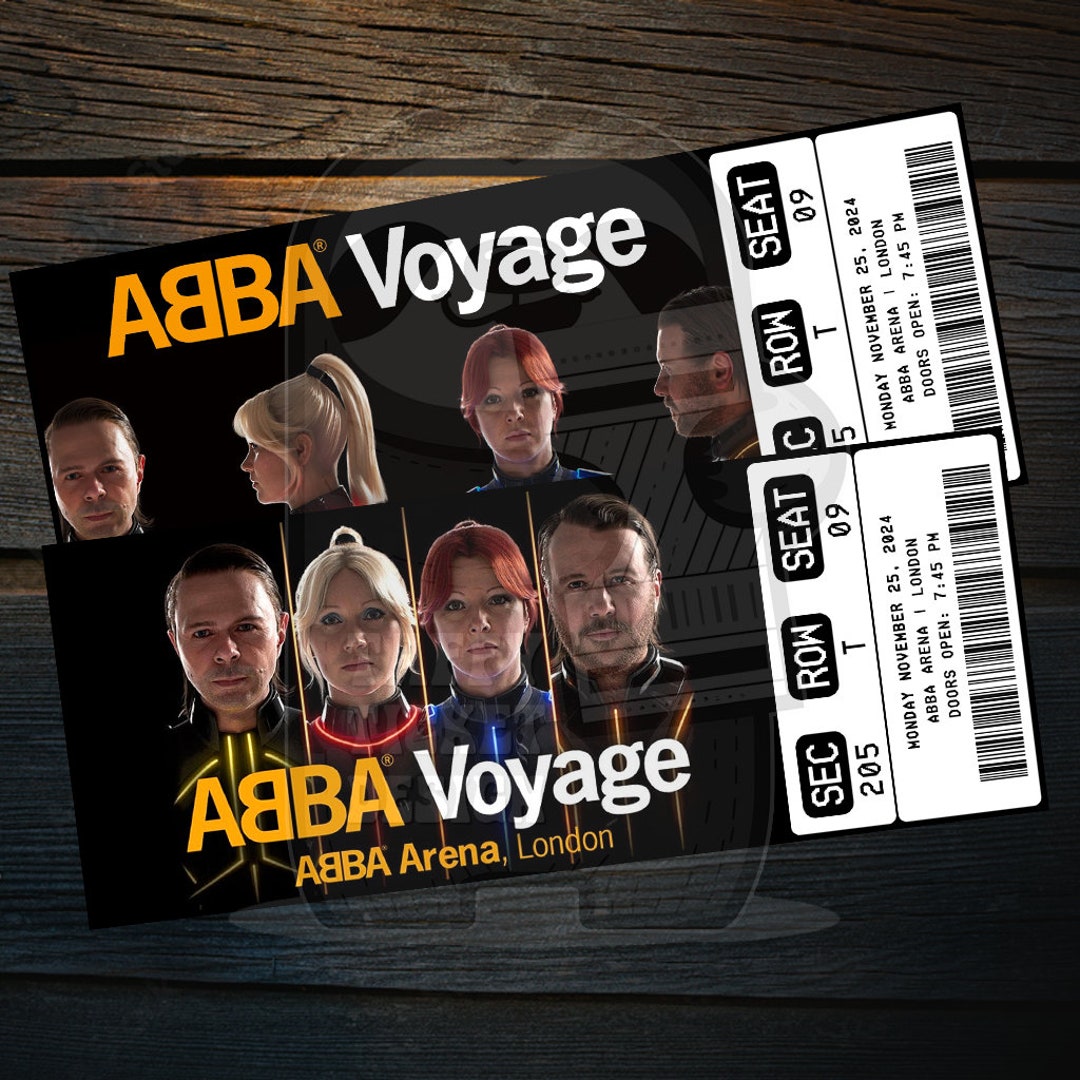 Printable Abba Voyage Ticket Personalized Music Concert Show Surprise ...