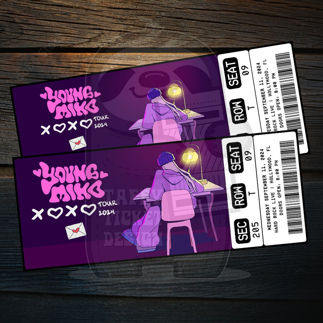 Printable Young Miko Ticket XOXO Tour 2024 Personalized Music Concert ...