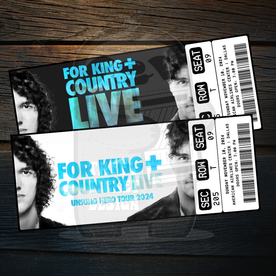 Printable for King Country Live Ticket Unsung Hero Tour 2024 ...