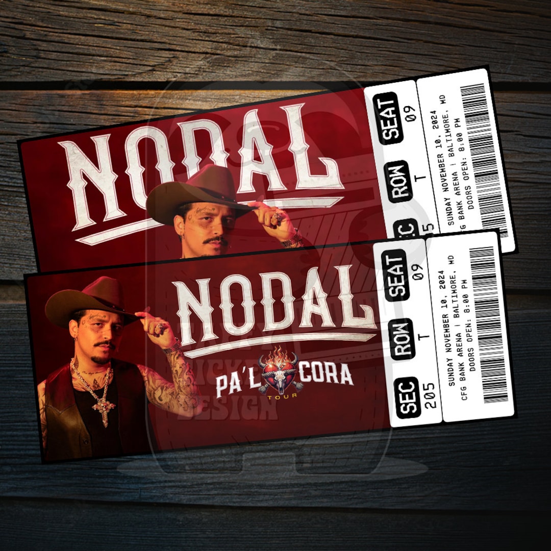 Printable Christian Nodal Ticket Pa'l Cora Tour Personalized Music ...