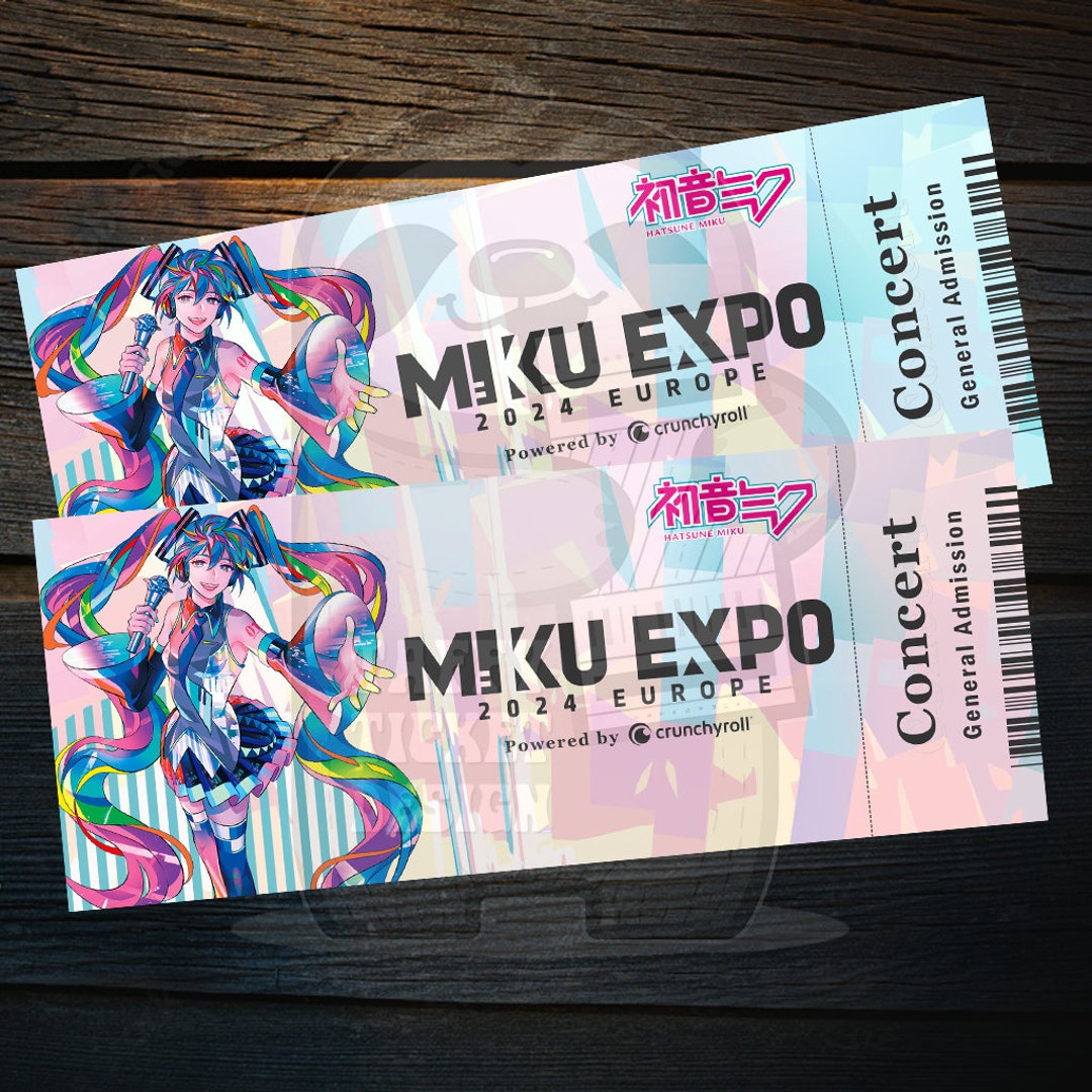 Printable Hatsune Miku Expo Ticket EU 2024 Event Show Admission Pass Surprise Gift Reveal ...